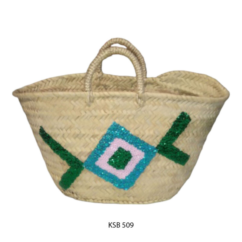 Moroccan Personalized Palm Leaf Baskets – KSAR SOUK BASKETS